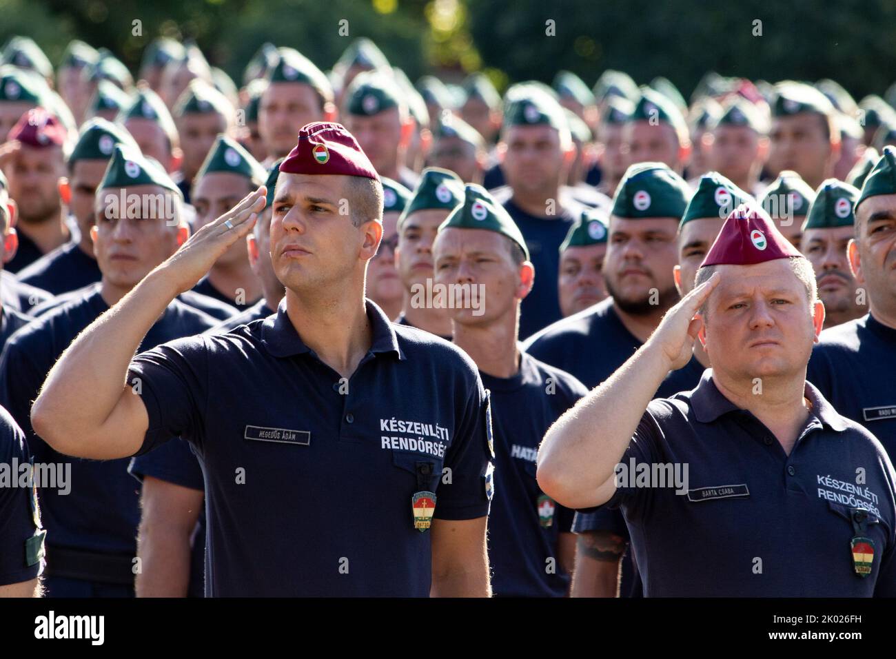 Budapest. 9th Sep, 2022. Members of Hungary's first border hunter ...