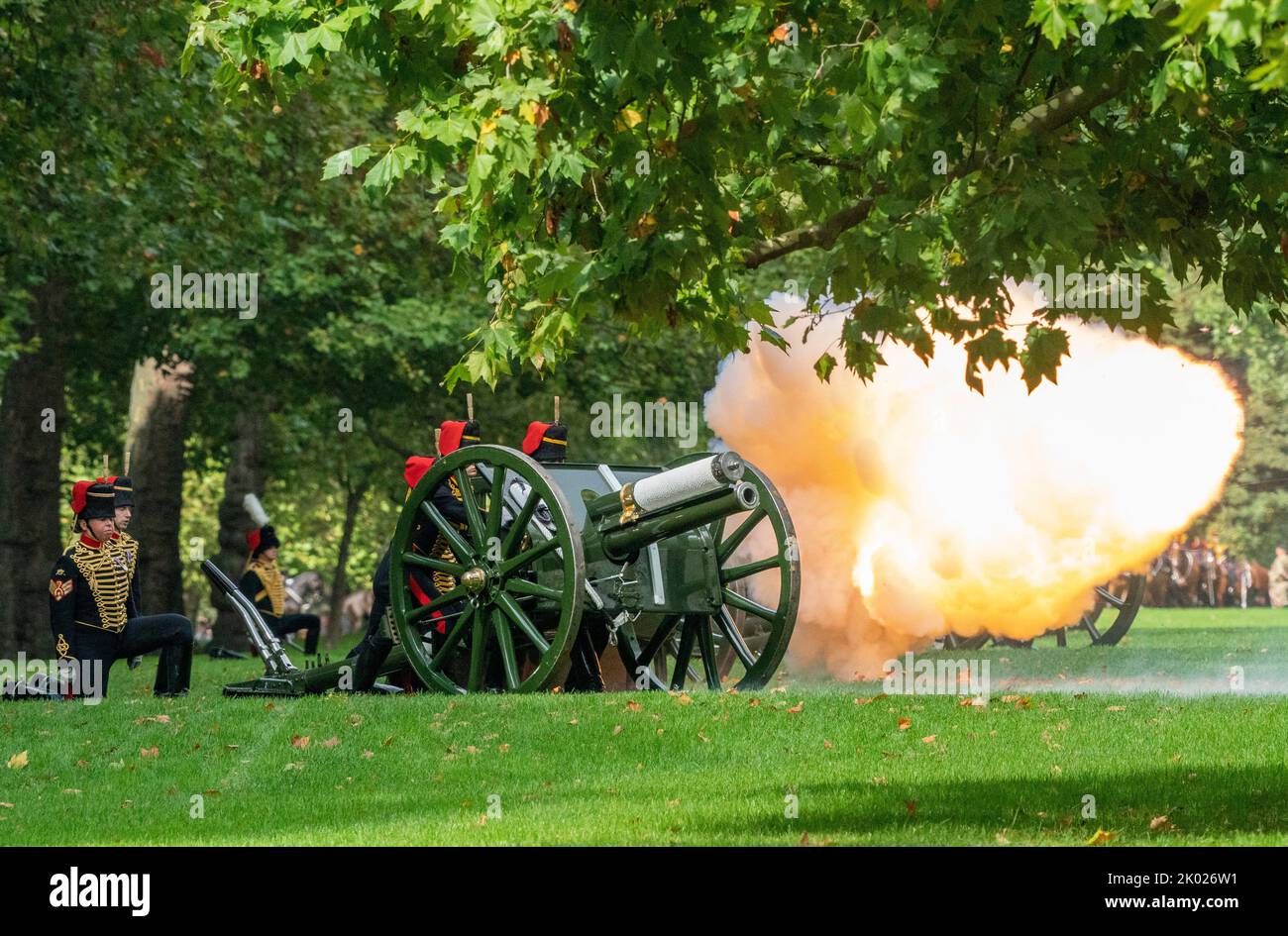The King's Troop Royal Horse Artillery fire a 96-gun salute at 1pm in ...