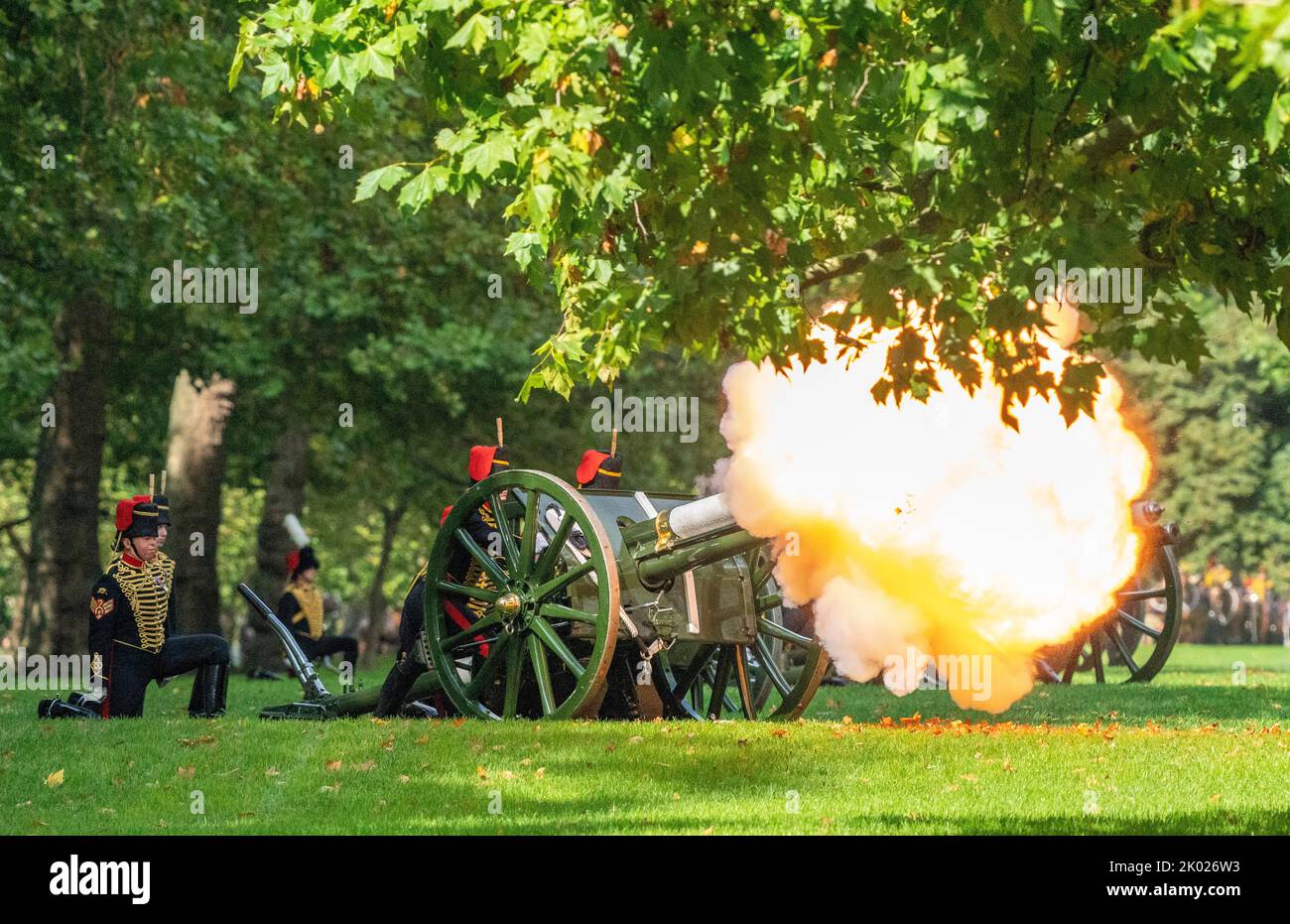 The King's Troop Royal Horse Artillery fire a 96-gun salute at 1pm in ...