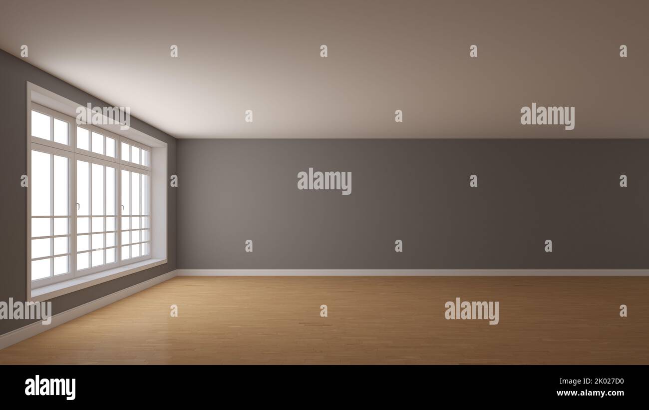 Frontal View of the Interior with a Large Window on the Left, with a ...