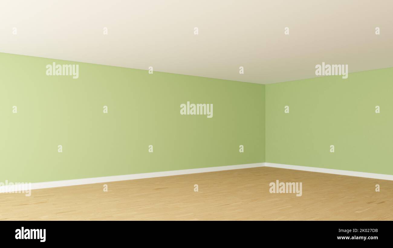 Beautiful Corner of the Light Green Interior with White Ceiling, Light ...