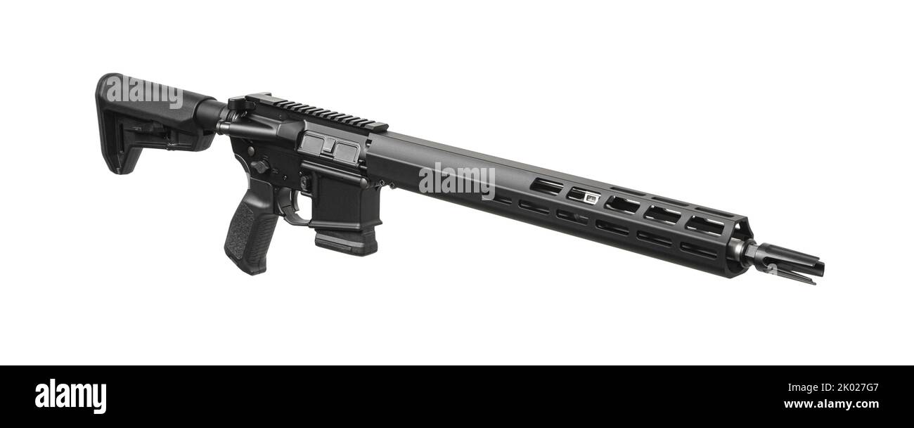 Modern automatic rifle isolated on white background. Weapons for police ...