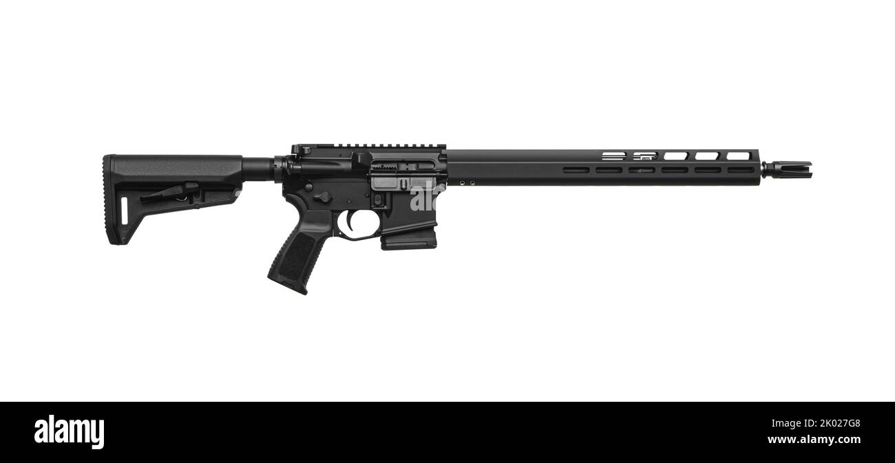 Modern automatic rifle isolated on white background. Weapons for police ...