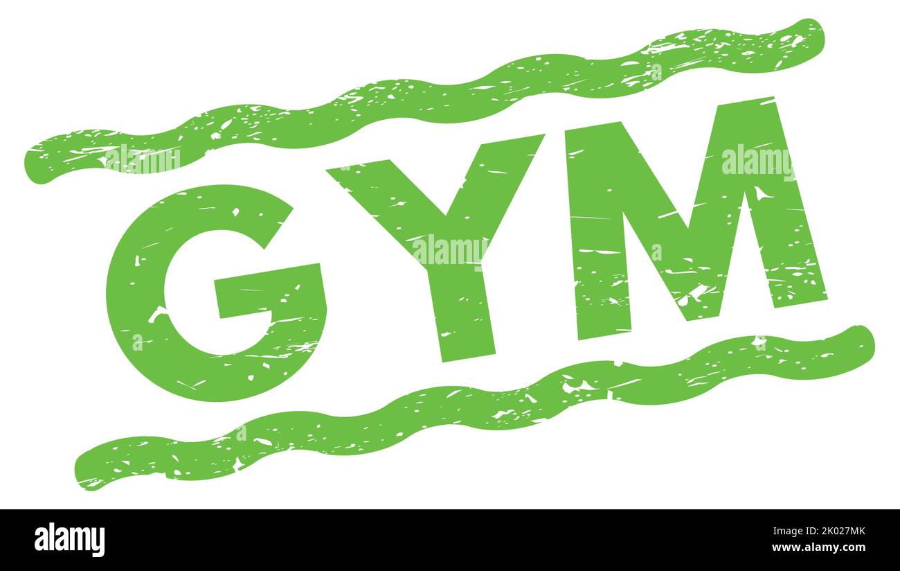 GYM text written on green lines stamp sign Stock Photo - Alamy
