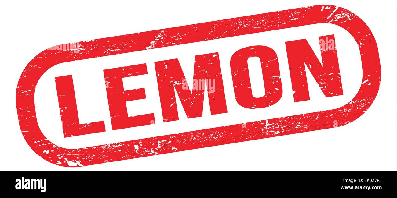 LEMON, text written on red rectangle stamp sign Stock Photo - Alamy