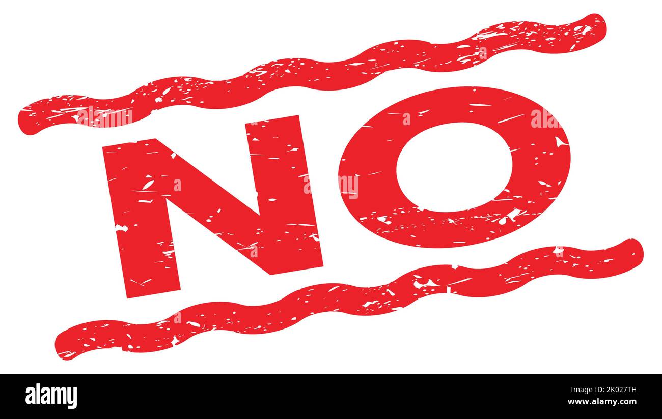 NO text written on red lines stamp sign Stock Photo - Alamy