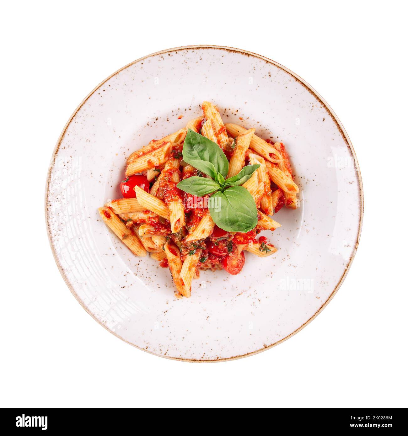 Plate italian penne pasta Cut Out Stock Images & Pictures - Alamy