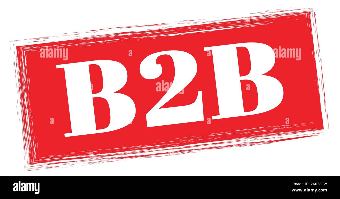 B2B text written on red rectangle stamp sign Stock Photo - Alamy