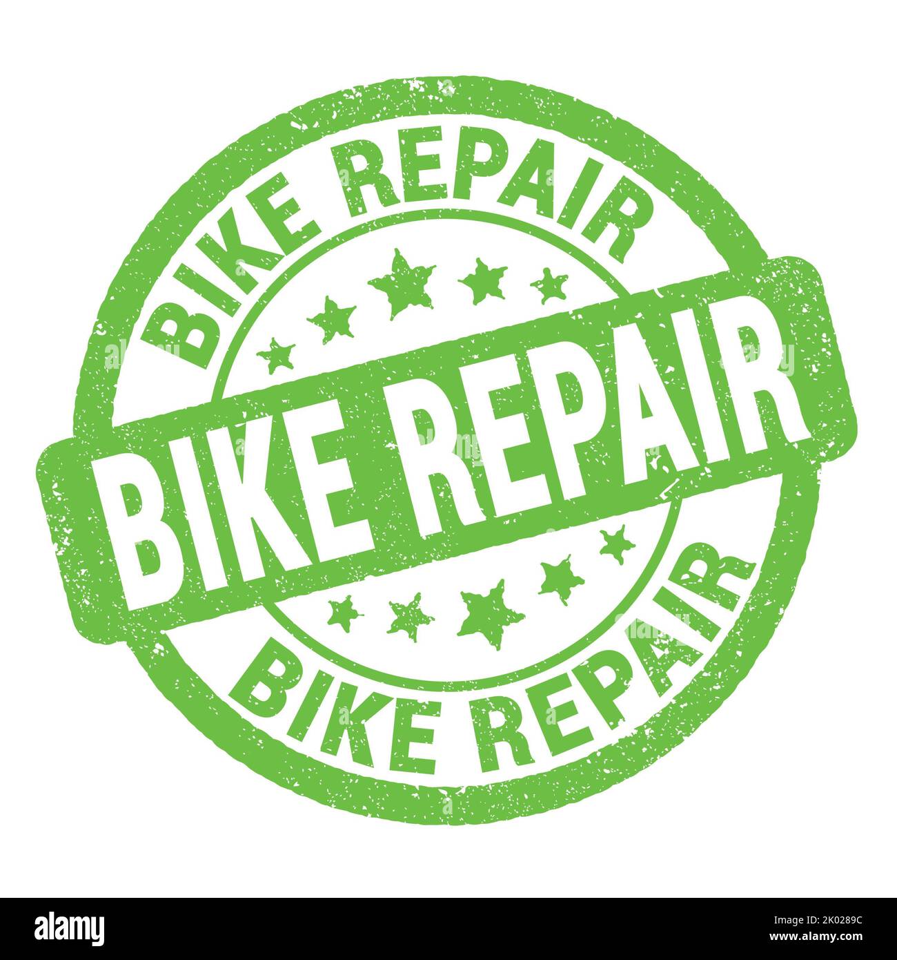 BIKE REPAIR text written on green grungy stamp sign Stock Photo - Alamy