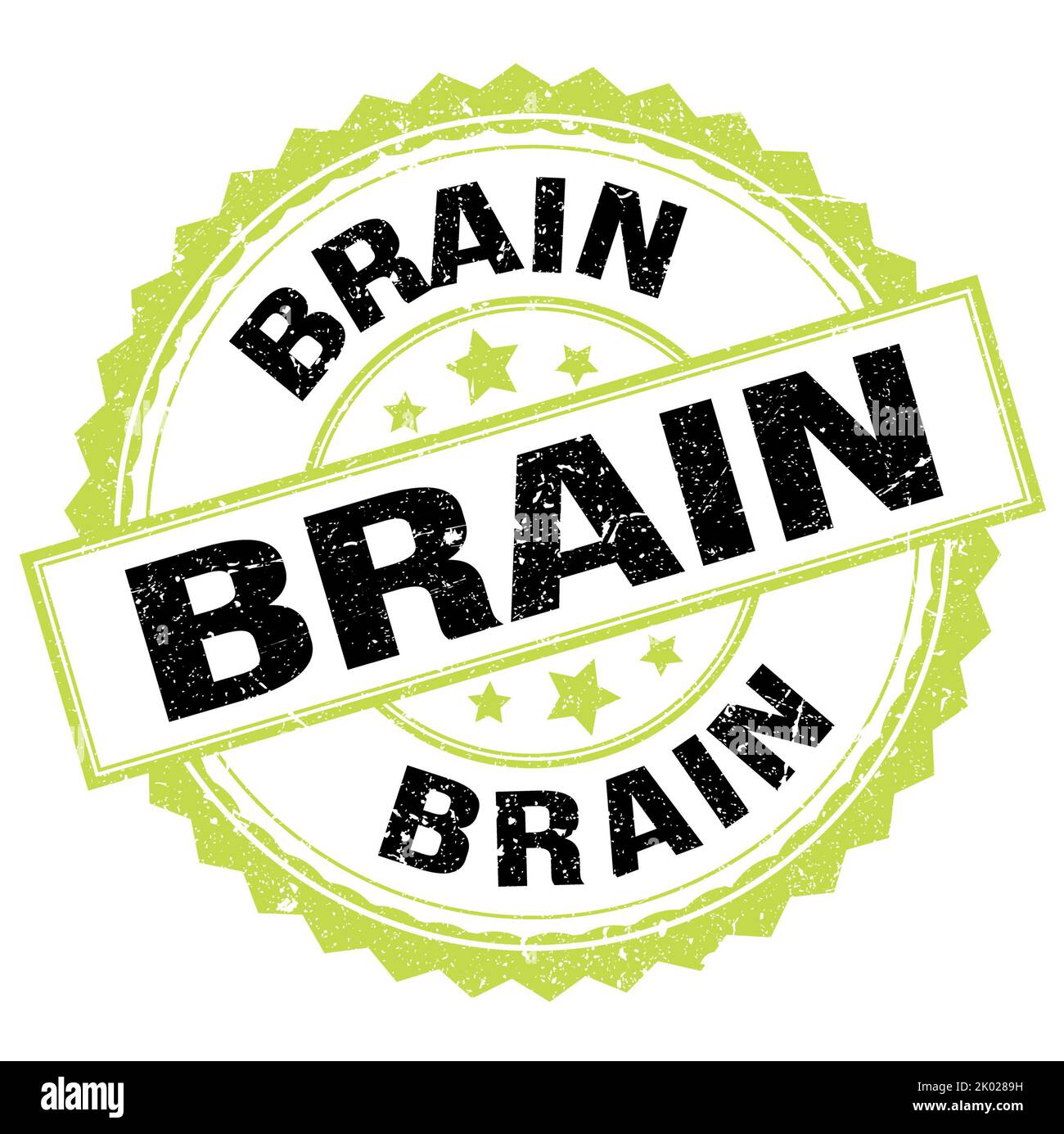BRAIN text written on green-black round stamp sign Stock Photo - Alamy