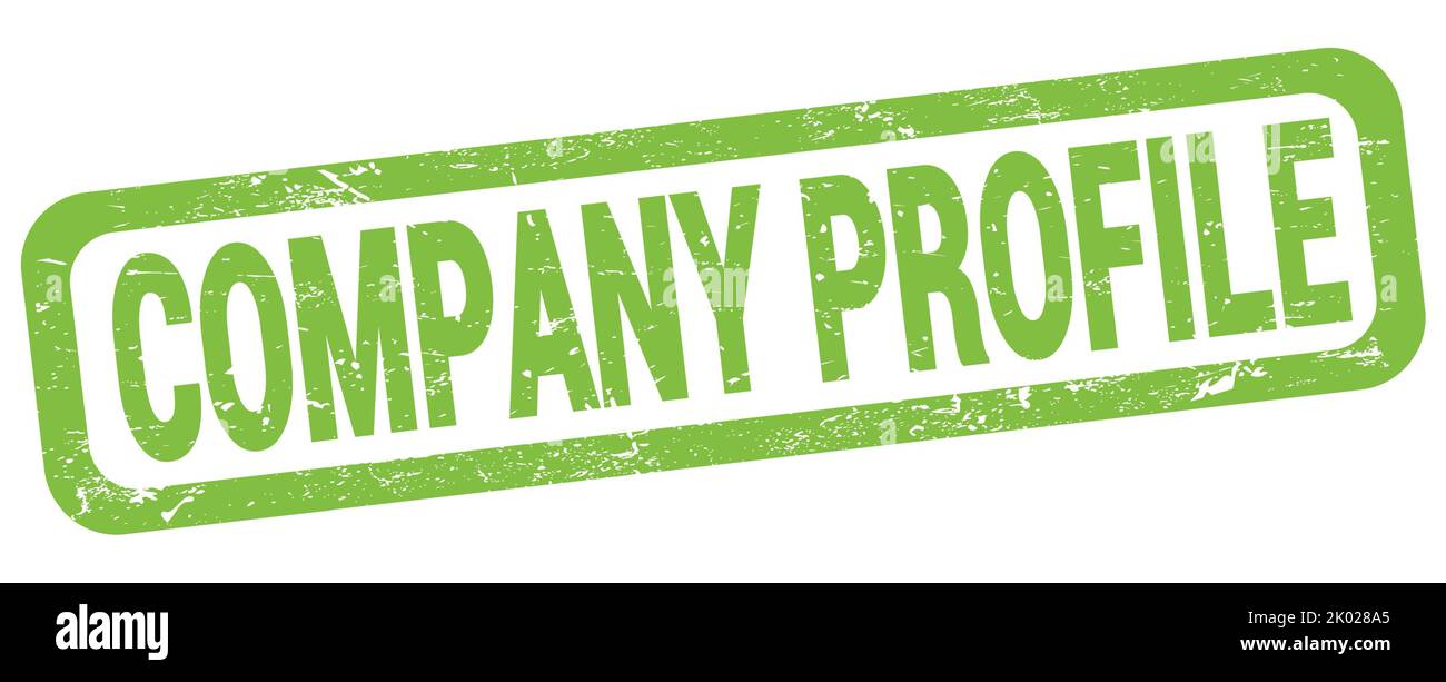 COMPANY PROFILE text written on green rectangle stamp sign Stock Photo ...
