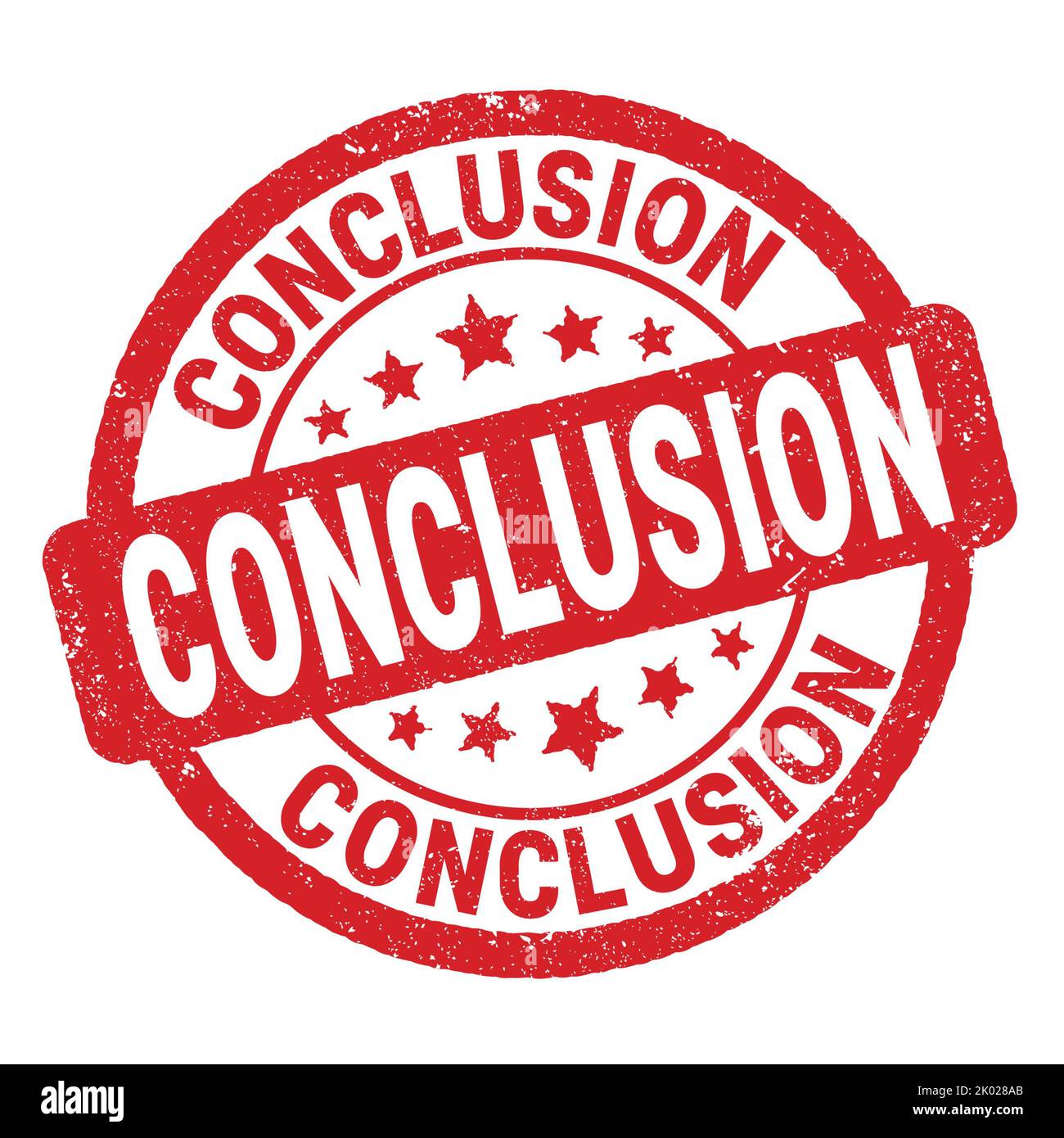 CONCLUSION text written on red grungy stamp sign Stock Photo - Alamy