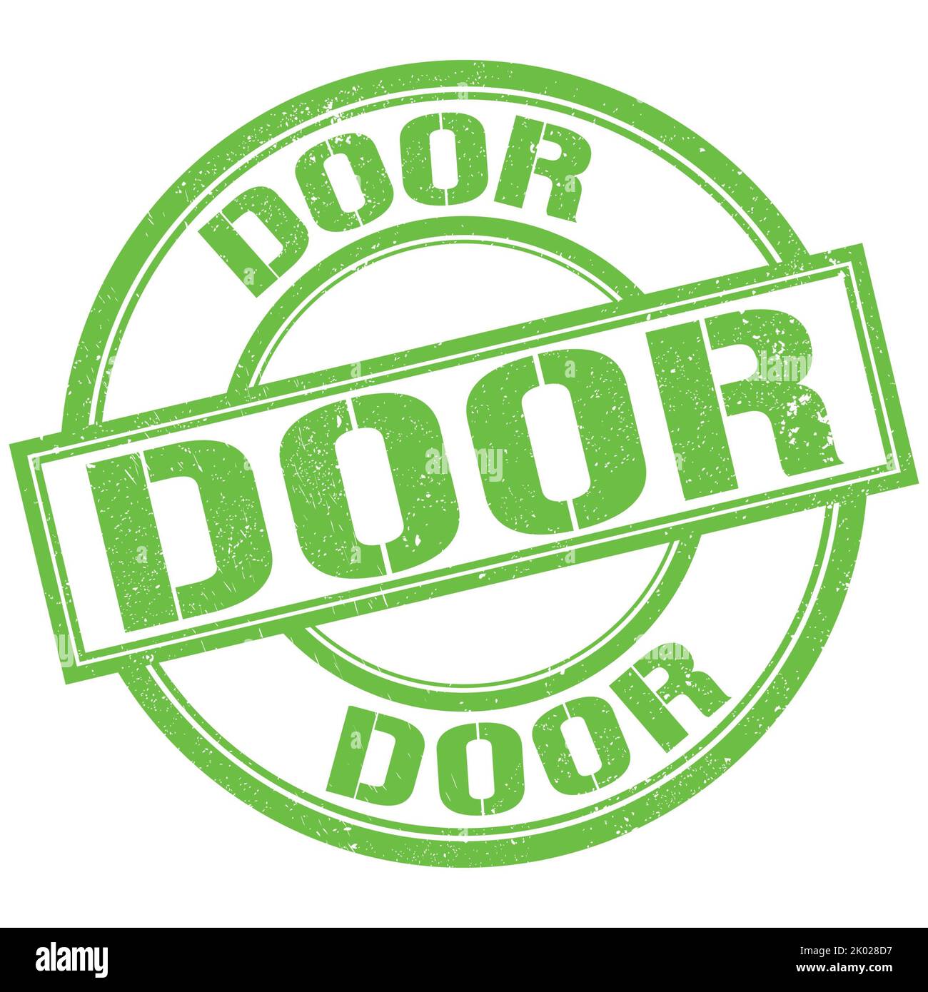 DOOR text written on green round stamp sign Stock Photo - Alamy