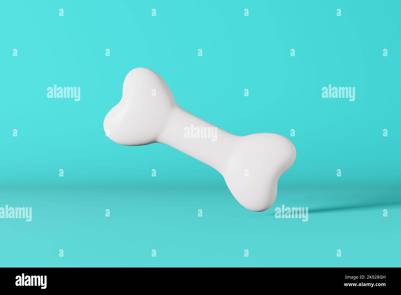 Realistic healthy white dog bone 3d rendering model. Pet shop banner ...
