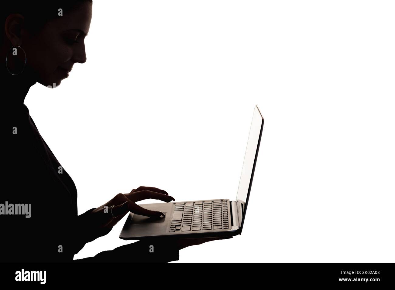 social network silhouette portrait digital Stock Photo - Alamy