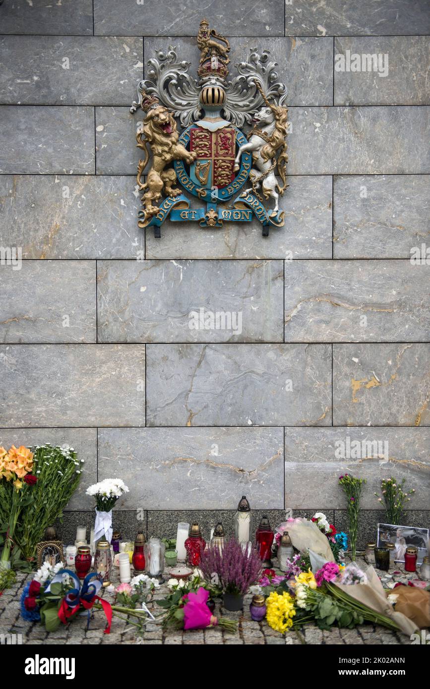 Warsaw, Poland. 09th Sep, 2022. The wall of the British Embassy Warsaw ...