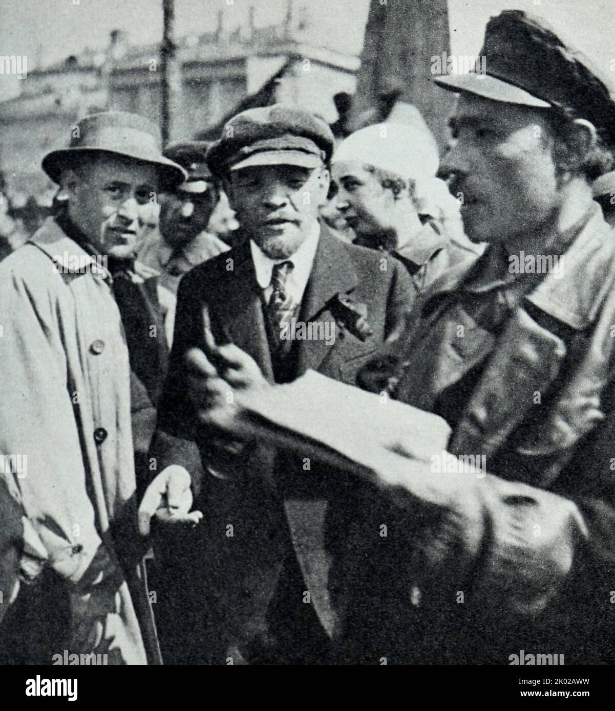 Lenin at the laying of a monument to K. Marx on Teatralnaya Square (now ...