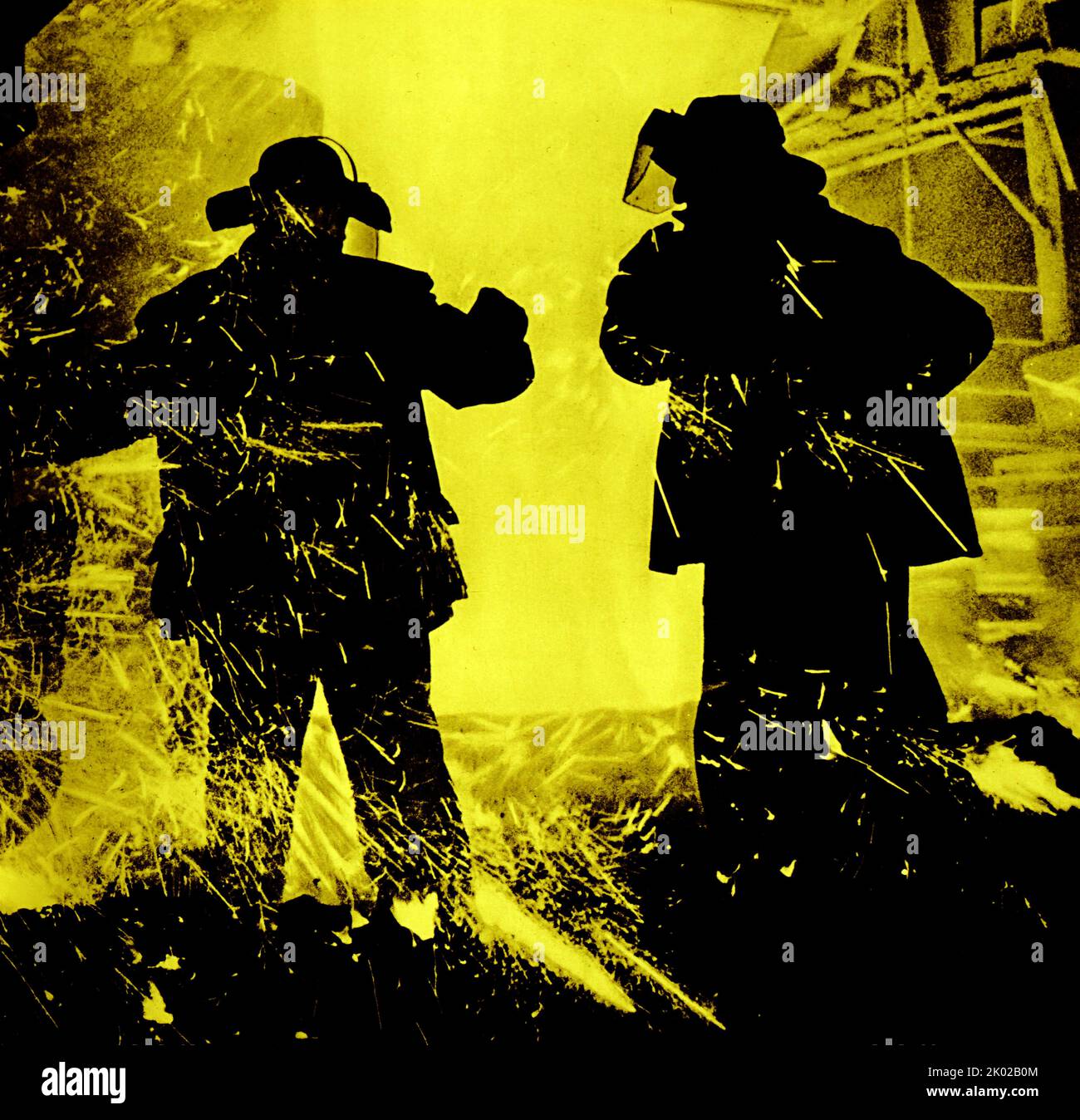 Soviet Russian blast furnace workers 1980 Stock Photo - Alamy