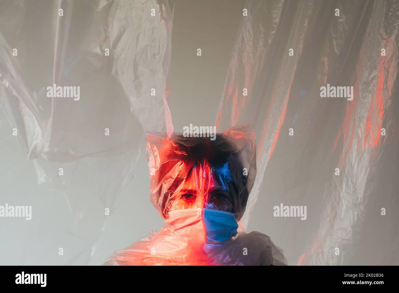 pandemic self isolation defocused woman face mask Stock Photo - Alamy