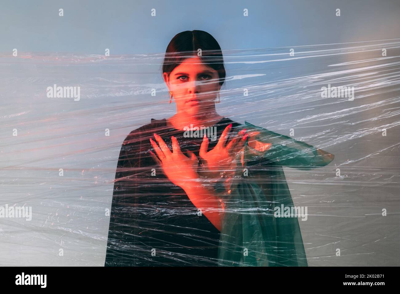 woman protection defocused disturbed female victim Stock Photo - Alamy