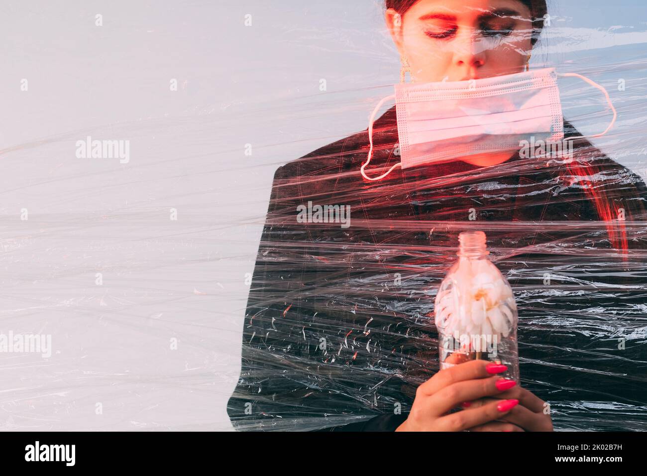 pandemic self isolation defocused devastated woman Stock Photo - Alamy