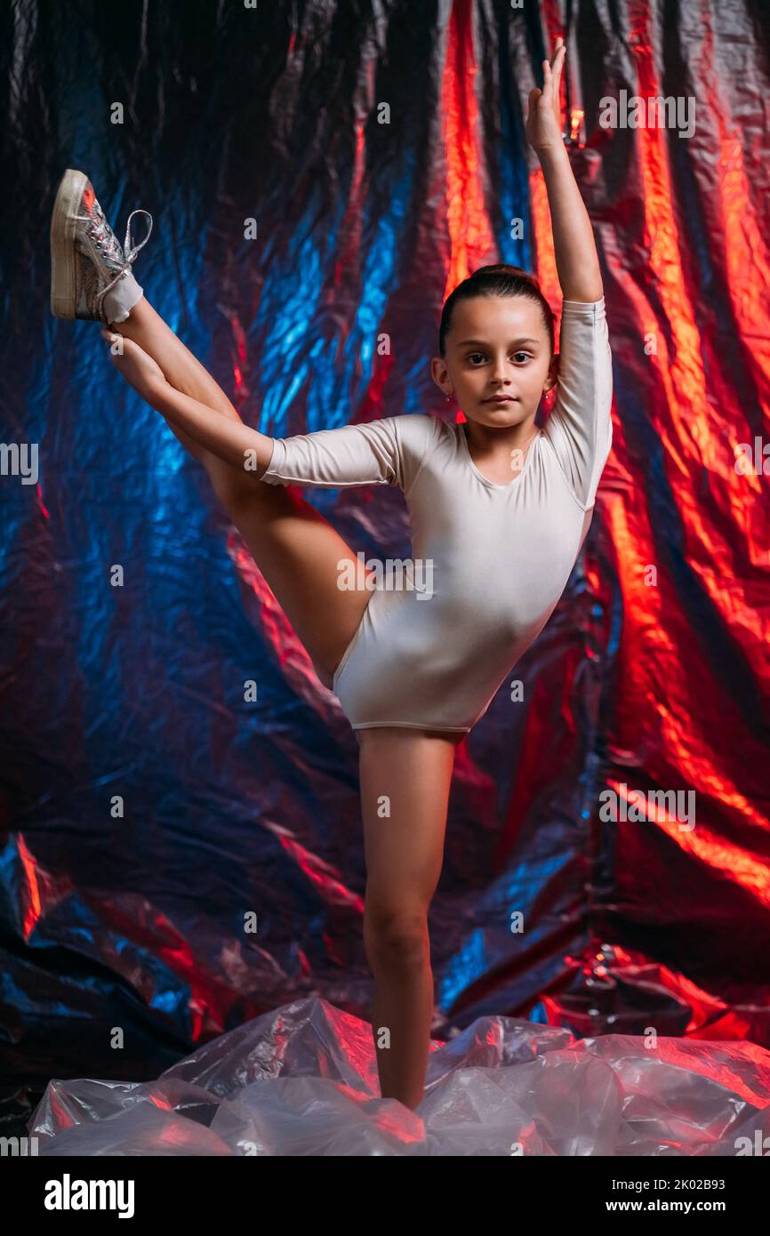 child ballet dance kid talent flexible small girl Stock Photo - Alamy
