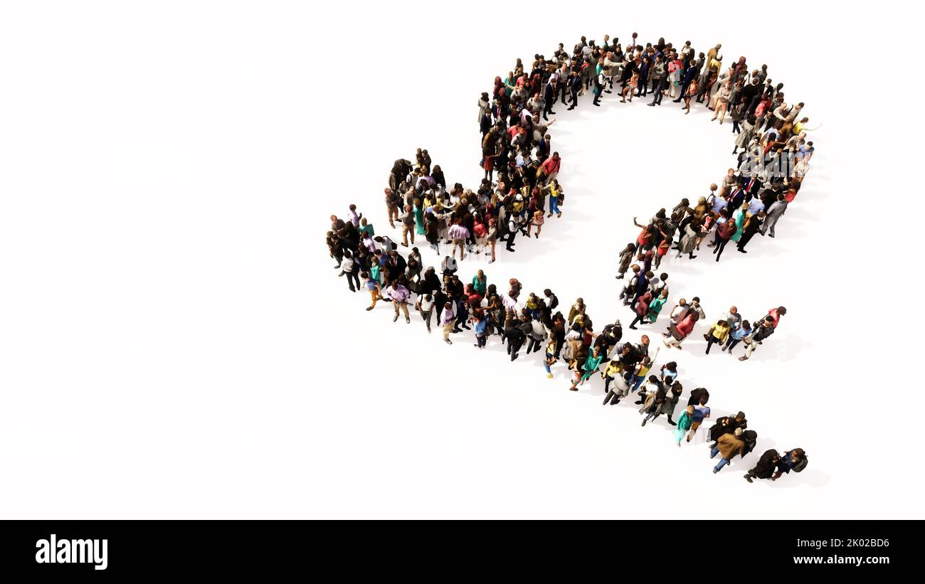 Concept or conceptual large gathering of people forming libra zodiac ...