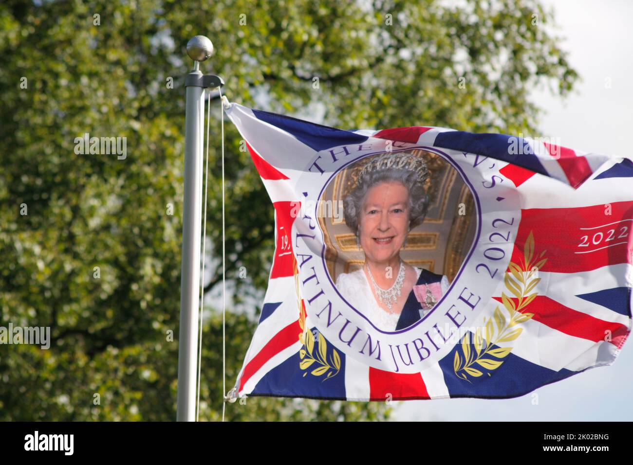 Queen's Platinum Jubilee Celebrations with Union Jack Flying in Hook ...