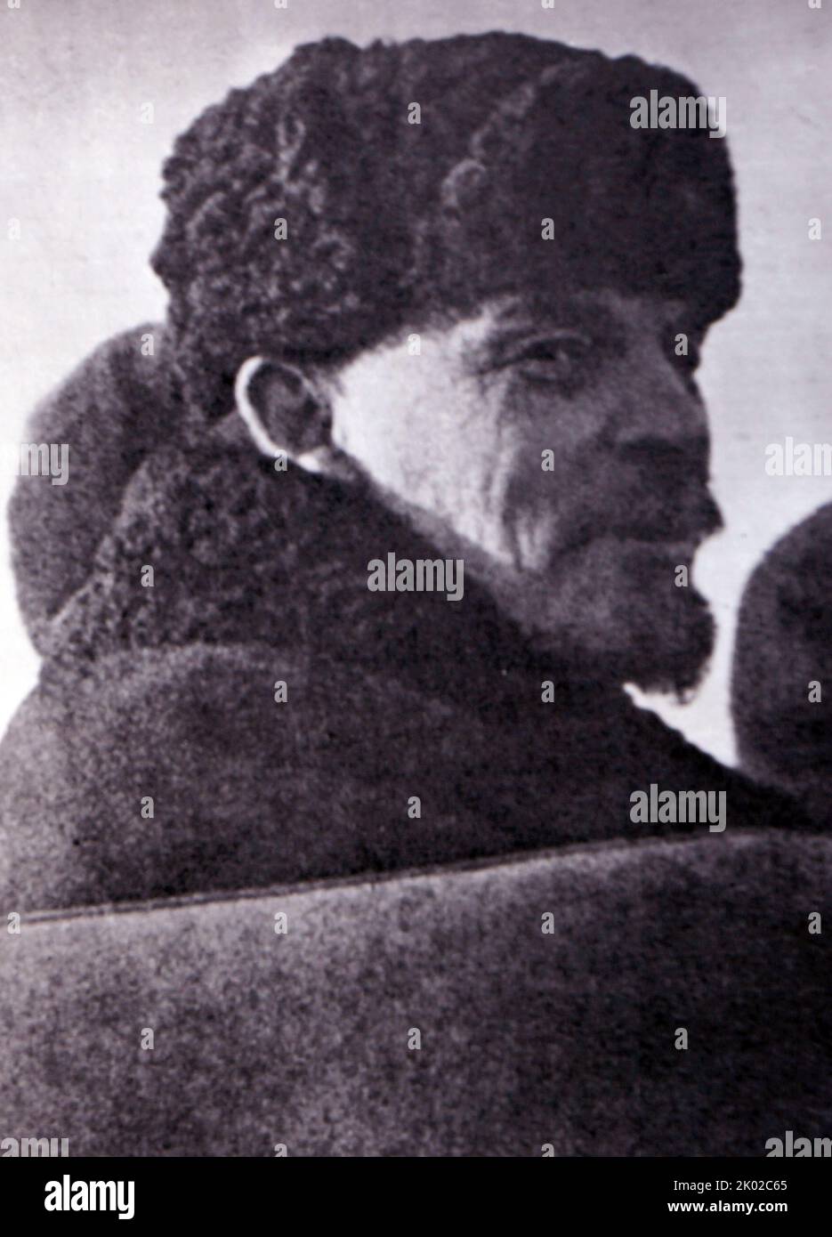 Vladimir Lenin with Krupskaya, , and Ulyanova, in a car after the end ...