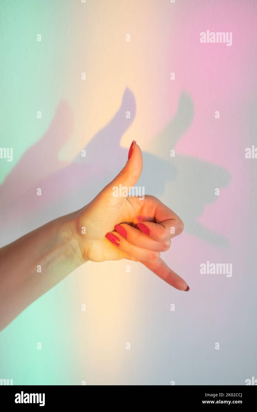 call me hand gesture communication invitation Stock Photo - Alamy