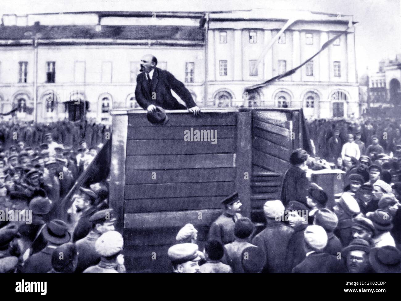 Vladimir Lenin speaking in Moscow to Red Army soldiers departing for ...