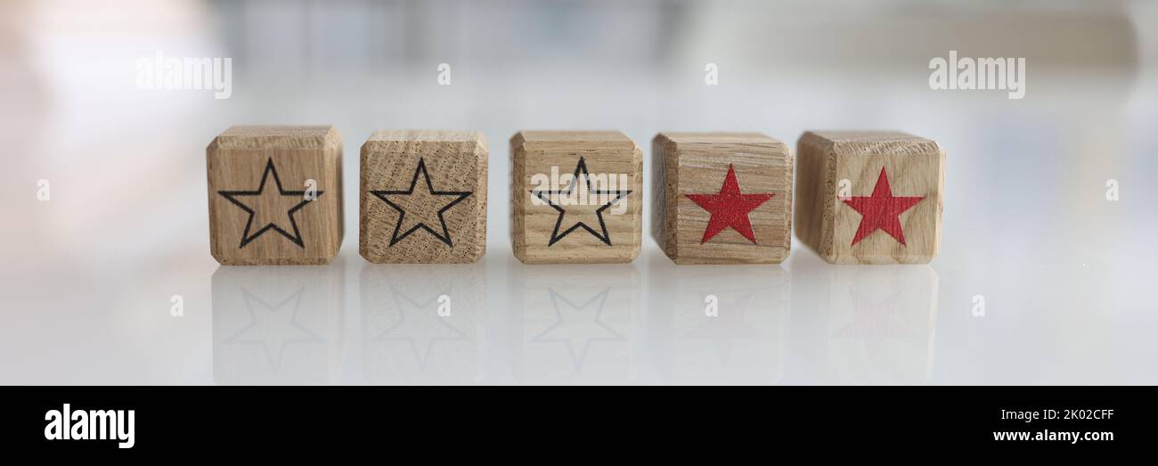 Stars with negative reviews and quality of service closeup Stock Photo ...