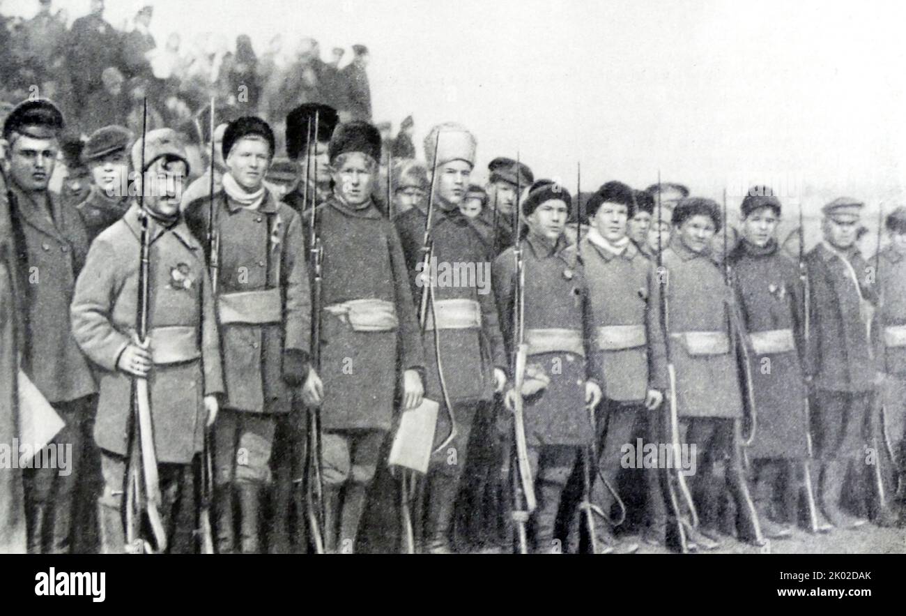The rural poor regiment before departing for war. 1918. Russian Civil ...