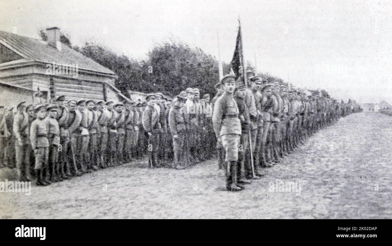 Military display of one of the first regular regiments of Red Army ...