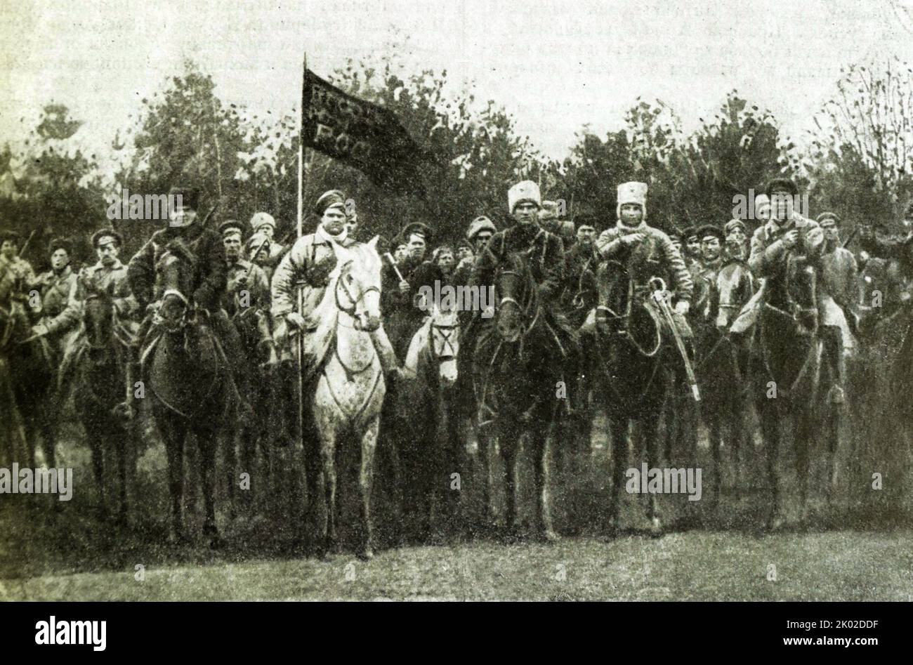 Partisan unit in Belarus, 1918. Russian Civil War Stock Photo - Alamy
