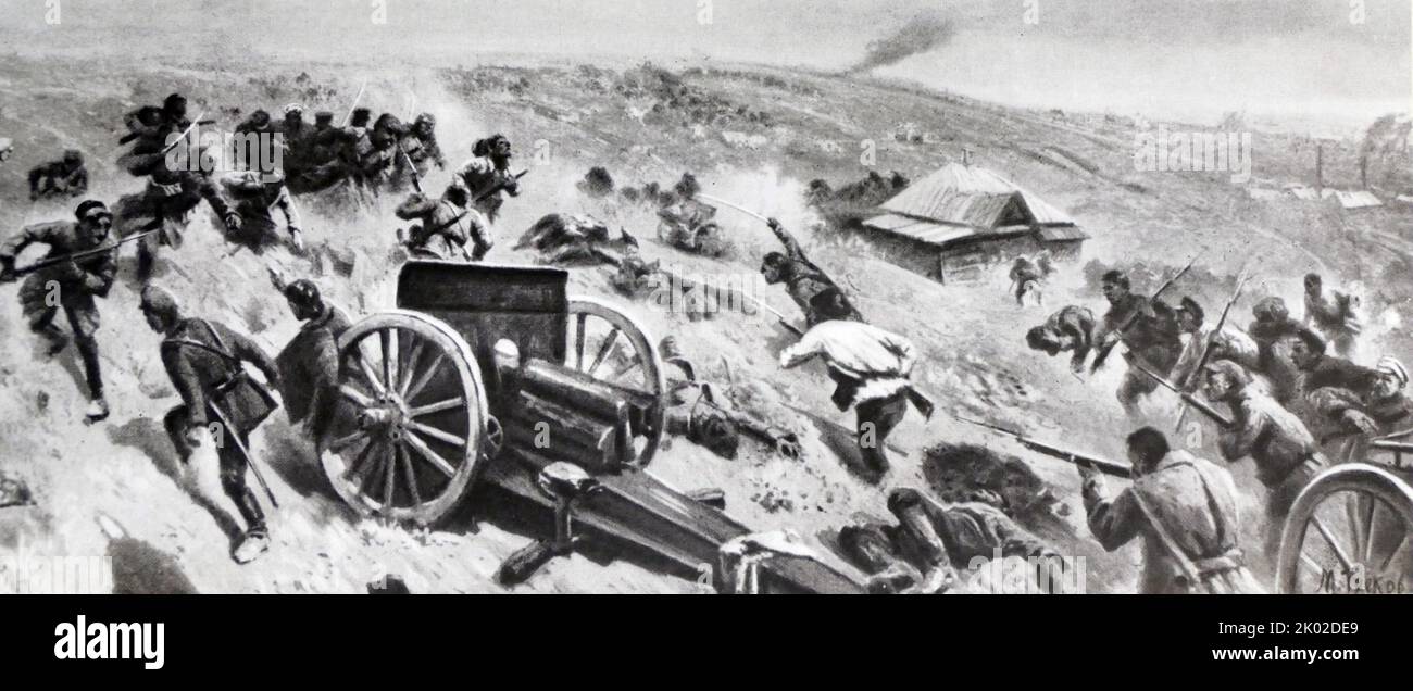 Defence of Tsaritsyn in 1918. (Painting by M.B.Grekov). The Battle of ...