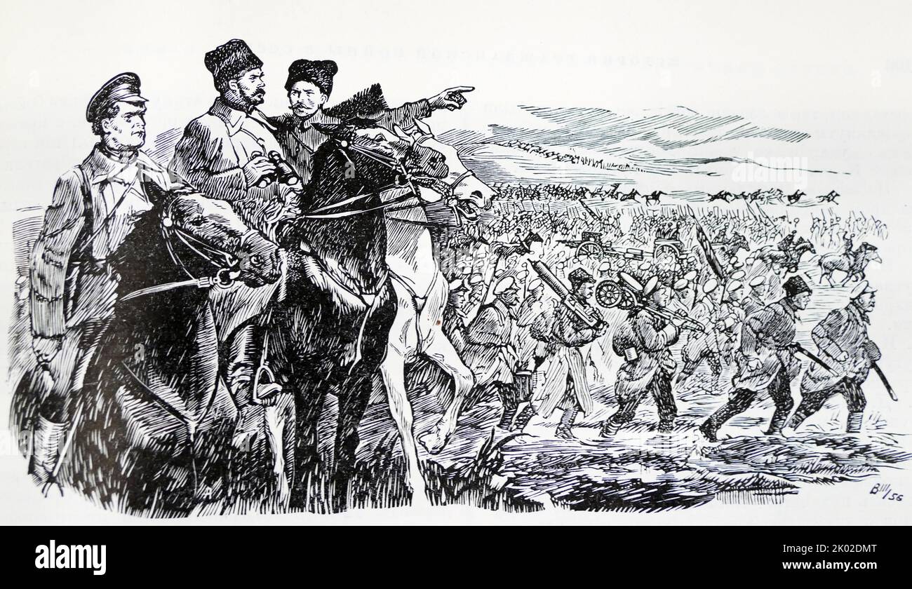 Illustration depicting the Victorious advancement of Red Army in ...