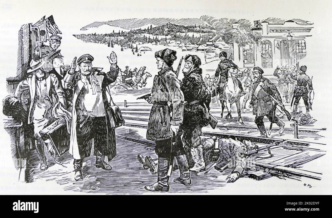 Illustration showing the liquidation of the forces of the counter ...