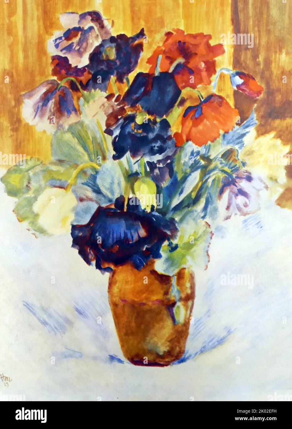 Poppies. 1929. by Soviet artist Nikolai Andreyevich Tyrsa (1887-1942 ...