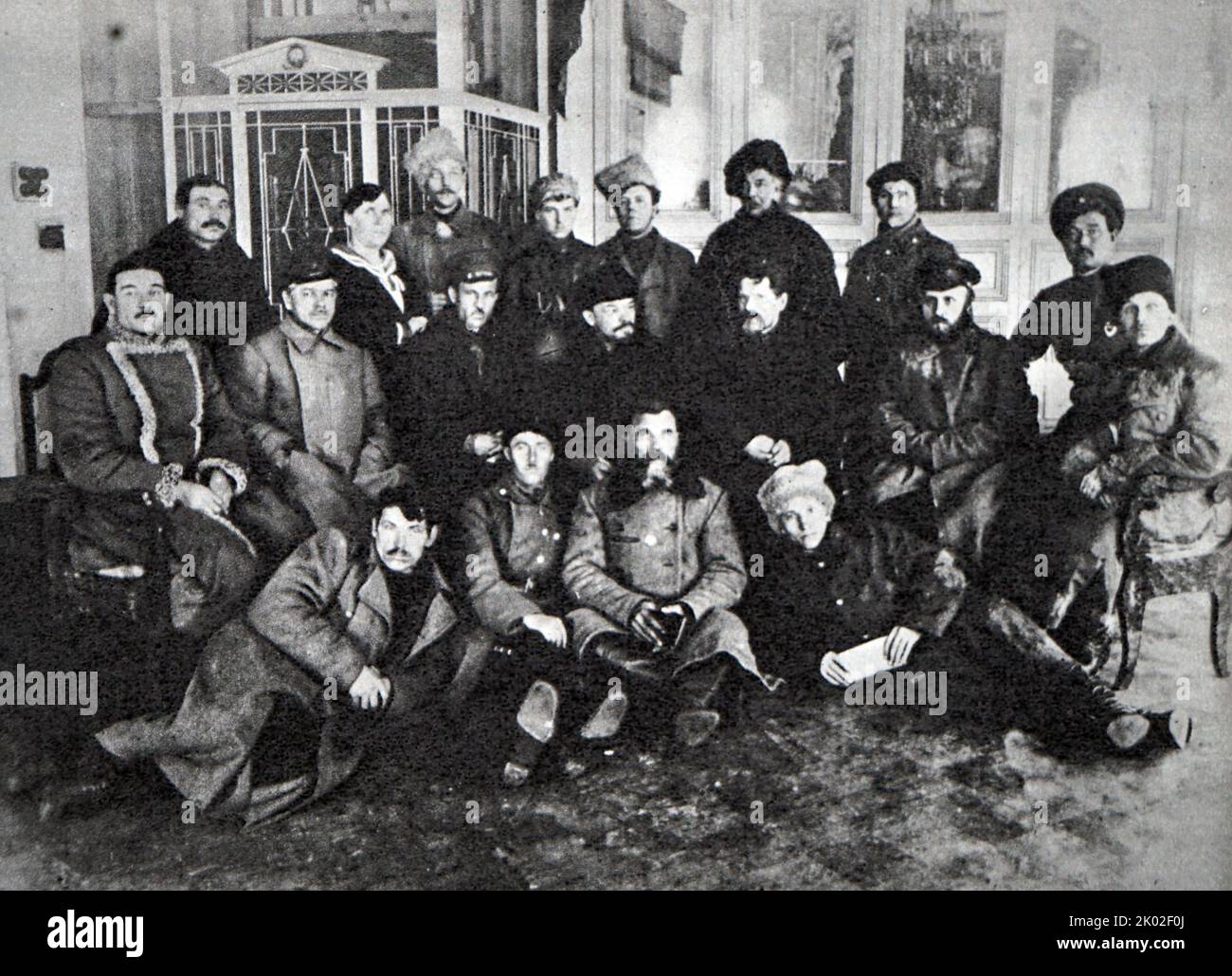 Vladimir Lenin with Mikhail Kalinin, among the delegates of the first ...