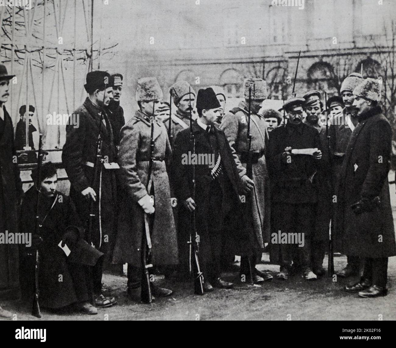 The Red Guard picket checks the passes at the entrance to Smolny ...