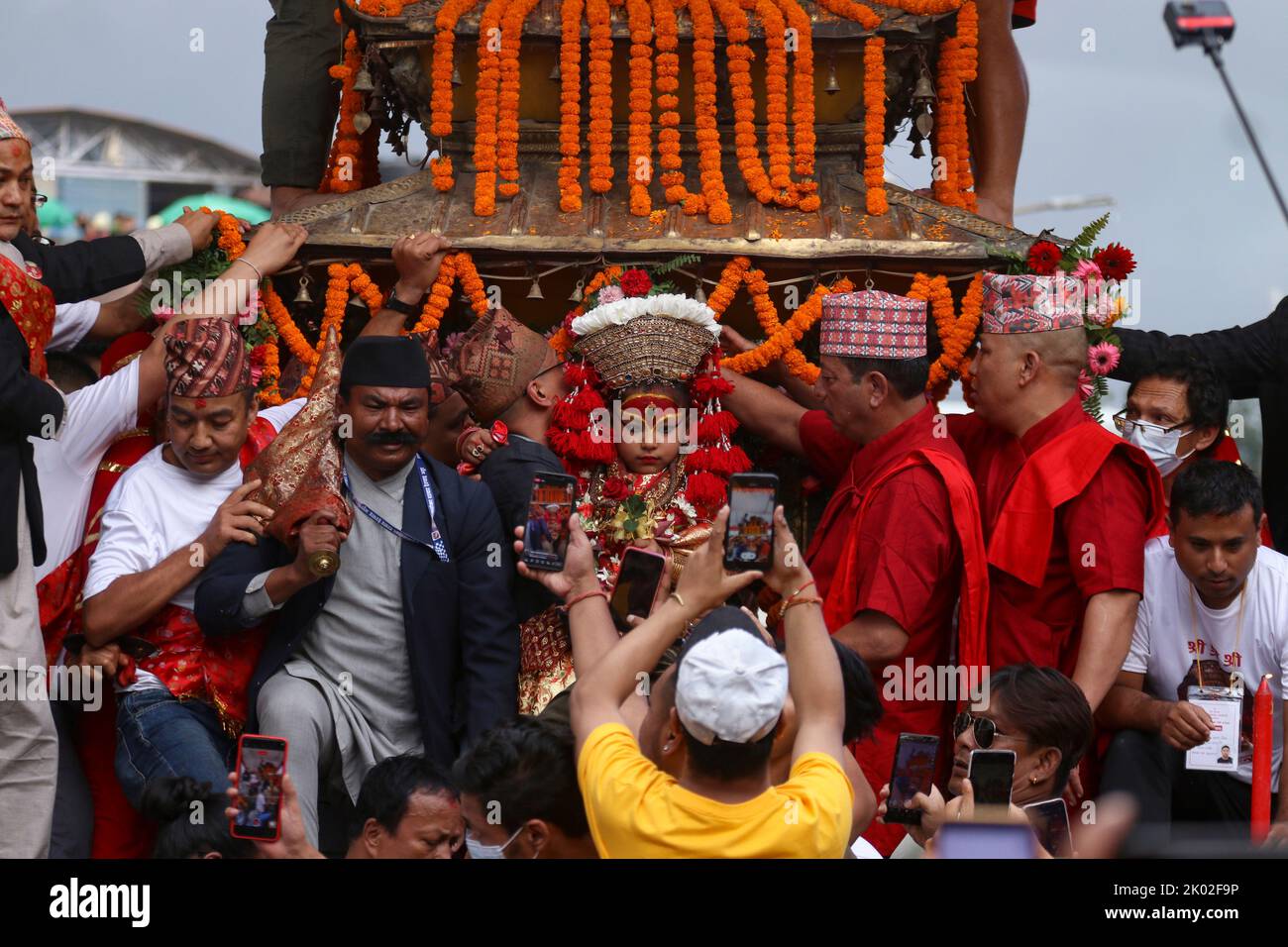 Kathmandu, NE, Nepal. 9th Sep, 2022. Kumari, Nepal's living goddess, is ...