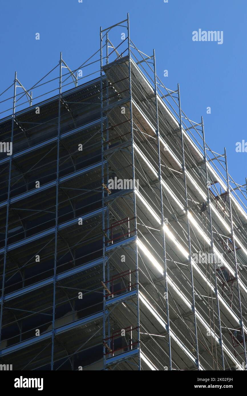 Building scaffolding in Italy for energy saving renovations Stock Photo ...