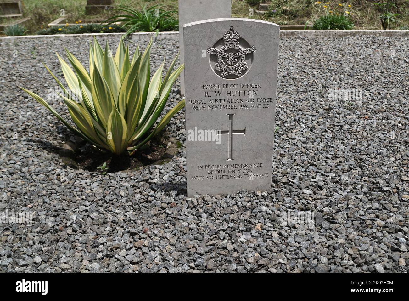 A view of a gravestone at The Commonwealth War Graves for World War I ...