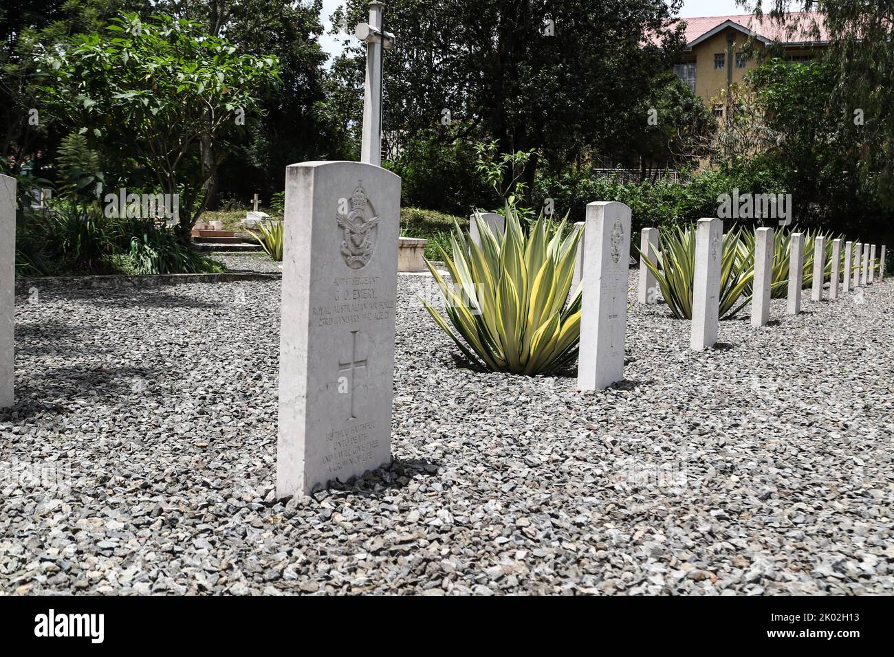 A view of the gravestones at The Commonwealth War Graves for World War ...