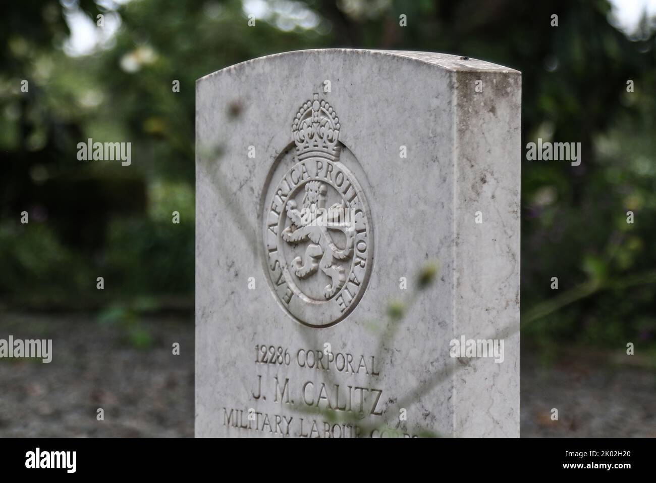 A view of a gravestone at The Commonwealth War Graves for World War I ...
