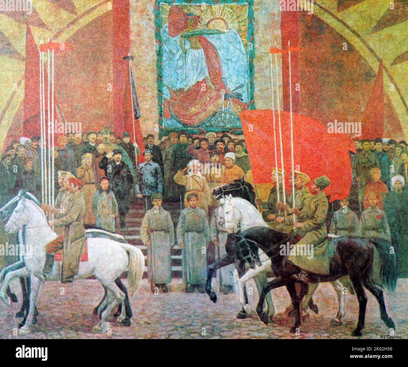 Lenin and Sverdlov at a parade. Painting by Solomon Nikritin (1898-1965 ...