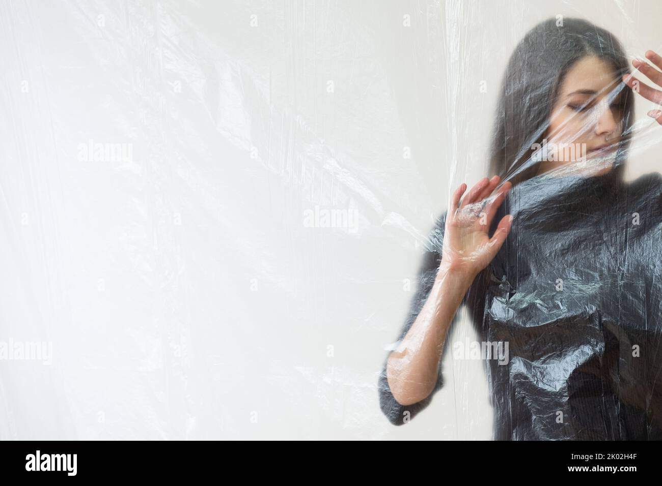 sad woman defocused art portrait depression Stock Photo - Alamy