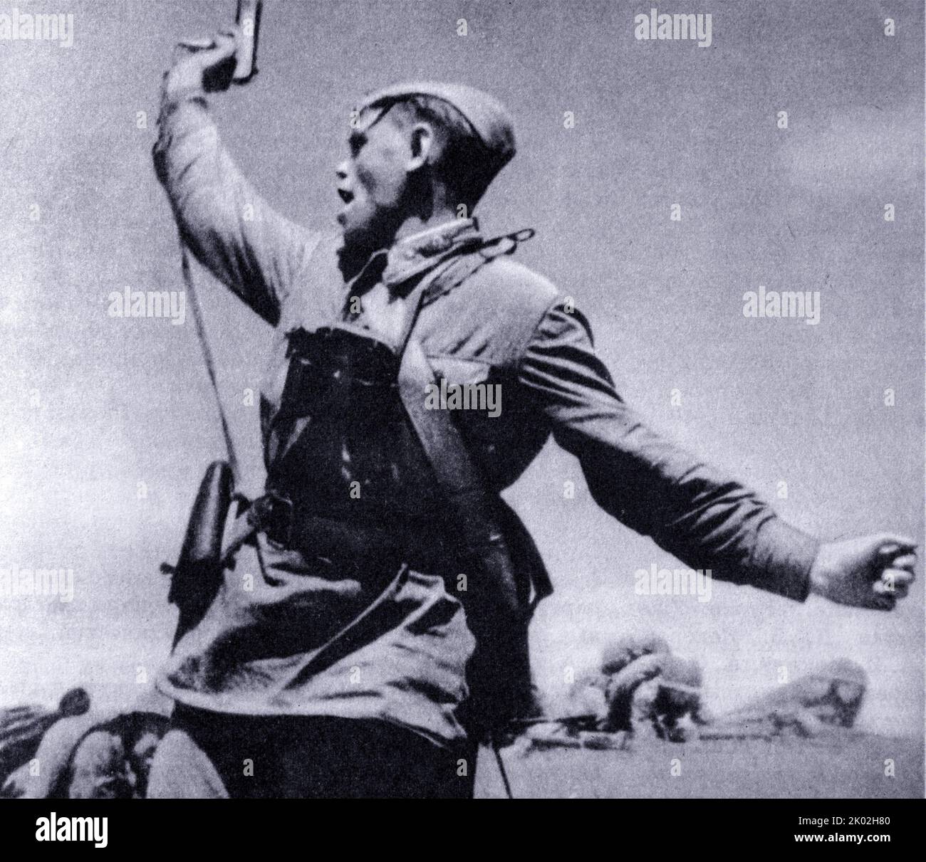 Battalions commander. Photo, 1941.A Soviet junior political officer ...