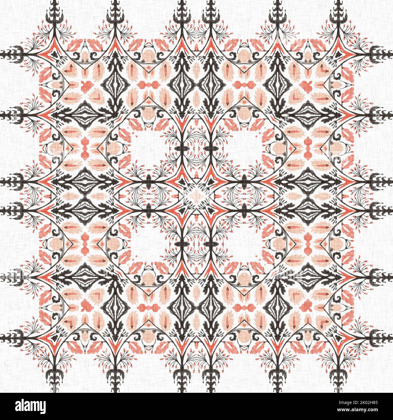 Modern boho geometric floral quilt style seamless pattern. Shabby chic ...